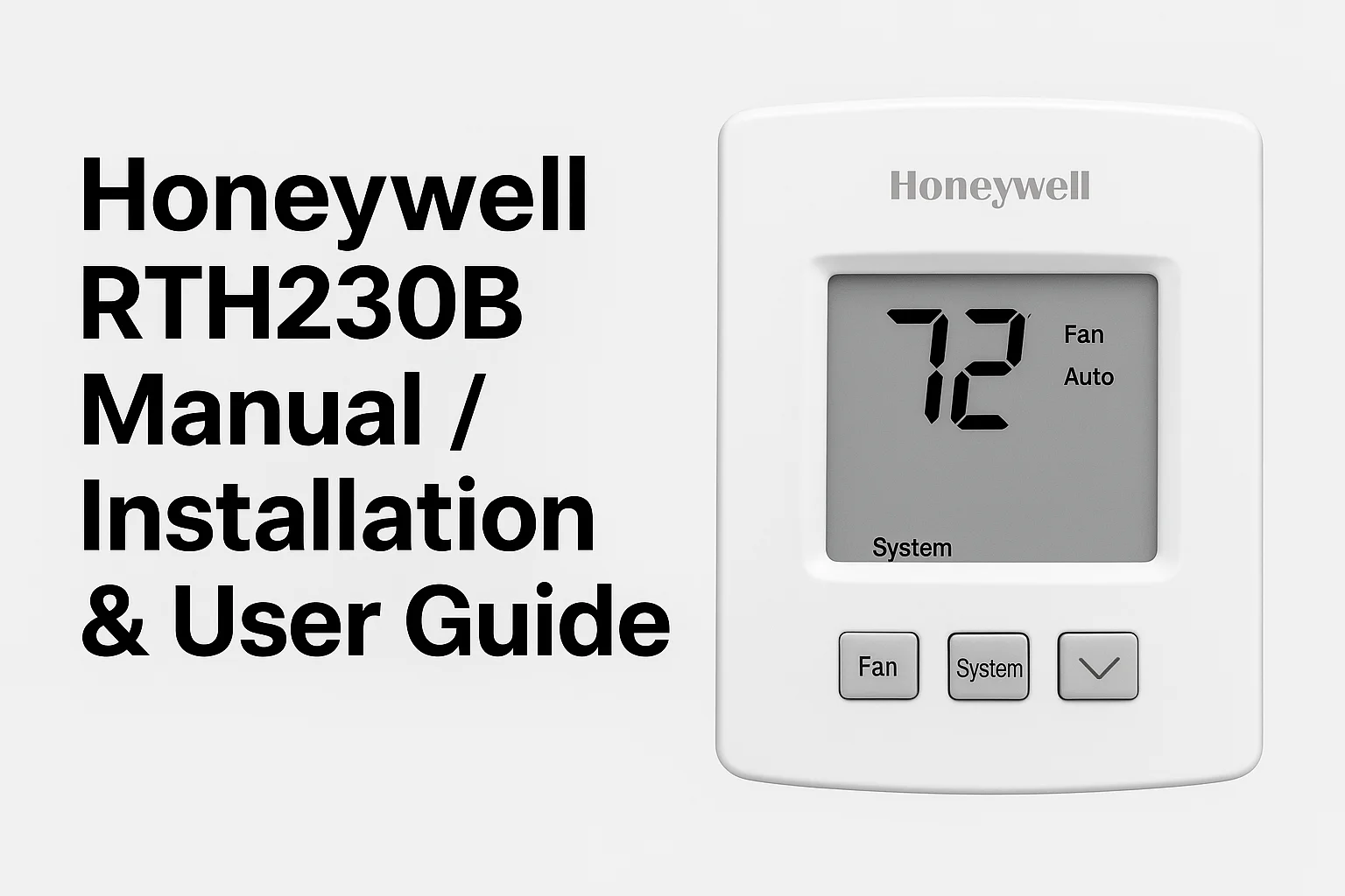 Honeywell RTH230B Manual | Installation & User Guide (PDF)